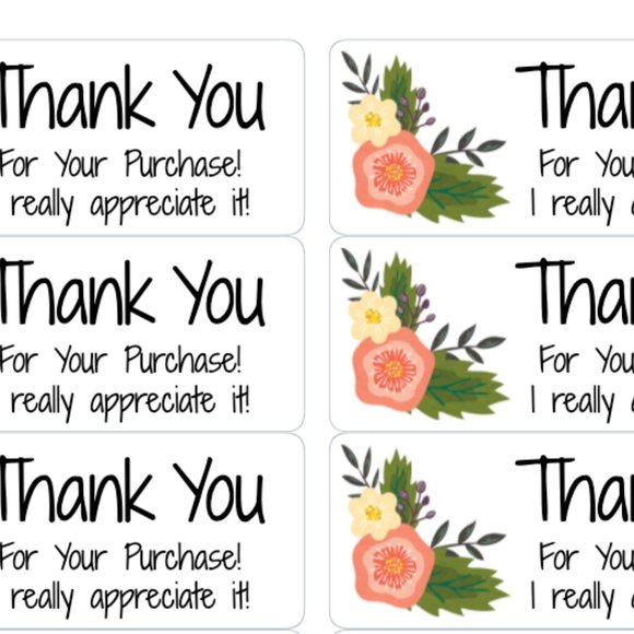 Office | 9 Thank You For Your Order Purchase Label Sticker | Poshmark